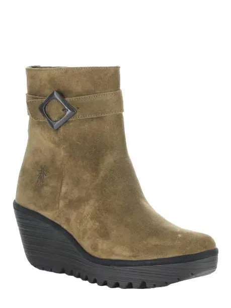 Fly London Yuji Wedge Bootie - Elephant