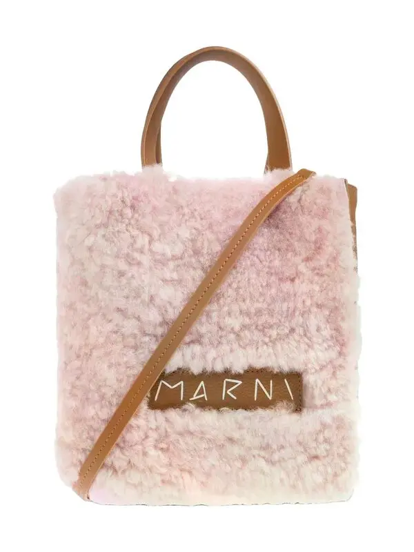 Marni Shearling Tote Bag - Pink