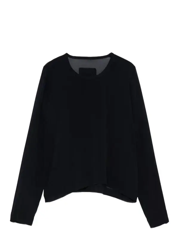 PRIVATE 0204 Sheer-panel Long-sleeve Top - Black