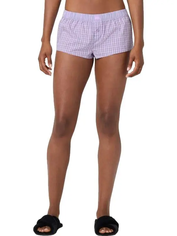 FLORENCE BY MILLS Plaid Micro Shorts - Millie Lavender Plaid