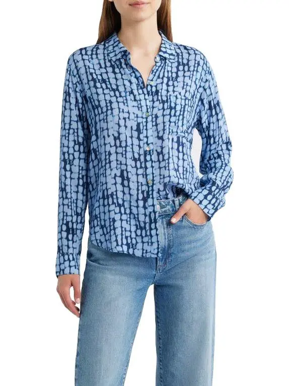 Rails Josephine Ikat Print Shirt - Indigo Shibori