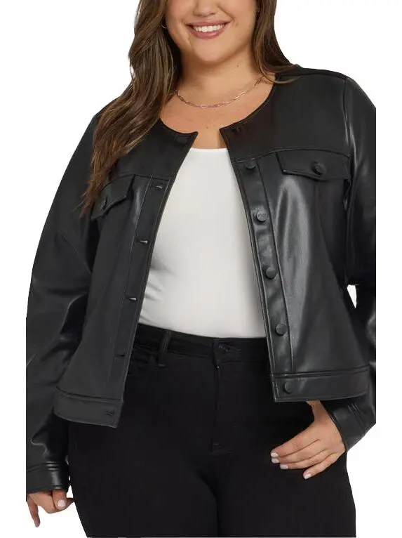 NYDJ Vanessa Faux Leather Jacket - Black