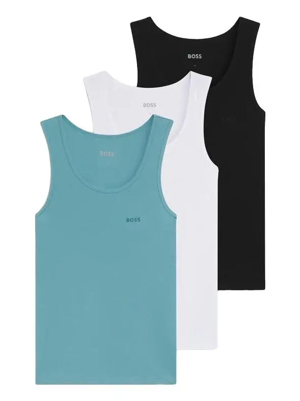 BOSS Assorted 3-pack Classic Rib Tanks - Black Multi Pack