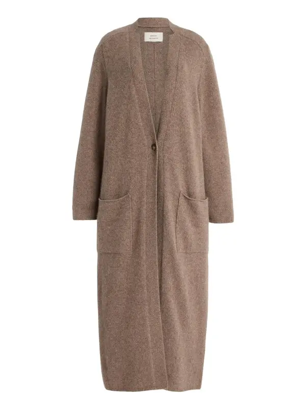 Loulou De Saison Smet Knit Wool-blend Maxi Cardigan - Brown