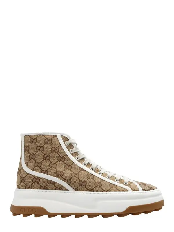 Gucci Gg High Top Sneakers - Beige/ebony