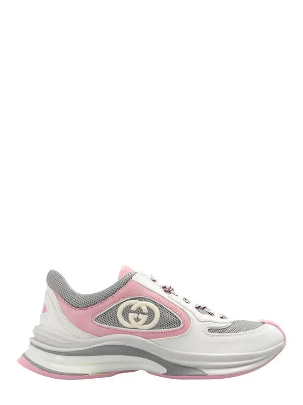 Gucci Run Sneakers - Ivory/pink/grey