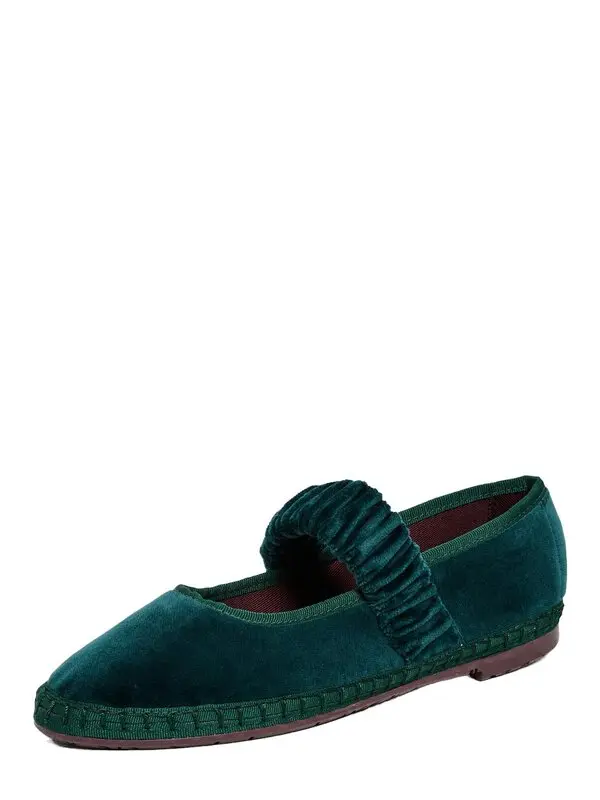 FLABELUS Mafalda Mary Jane Flats - Green