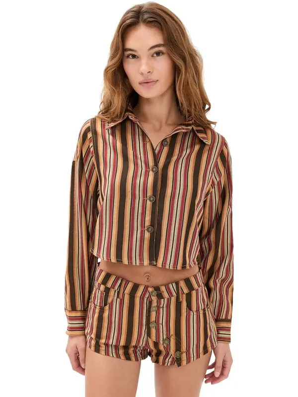 Lioness Sundrenched Striped Shirt - Vintage Stripe