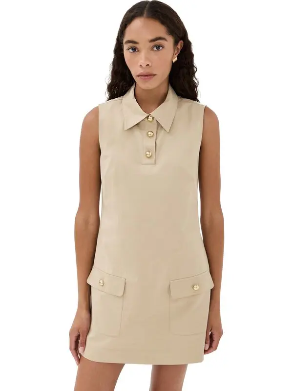 FRAME The Utility Shift Mini Dress - Light Khaki
