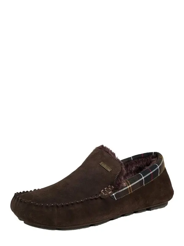 Barbour Suede Monty Slippers - Brown Suede