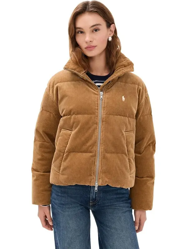 Ralph Lauren Corduroy Puffer Jacket - Tan