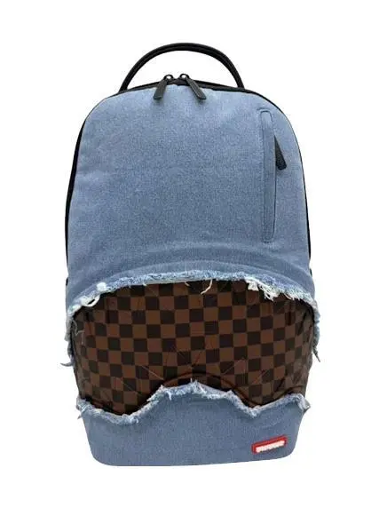 SPRAYGROUND Denim Shark Bite Dlxsv Backpack - Blue