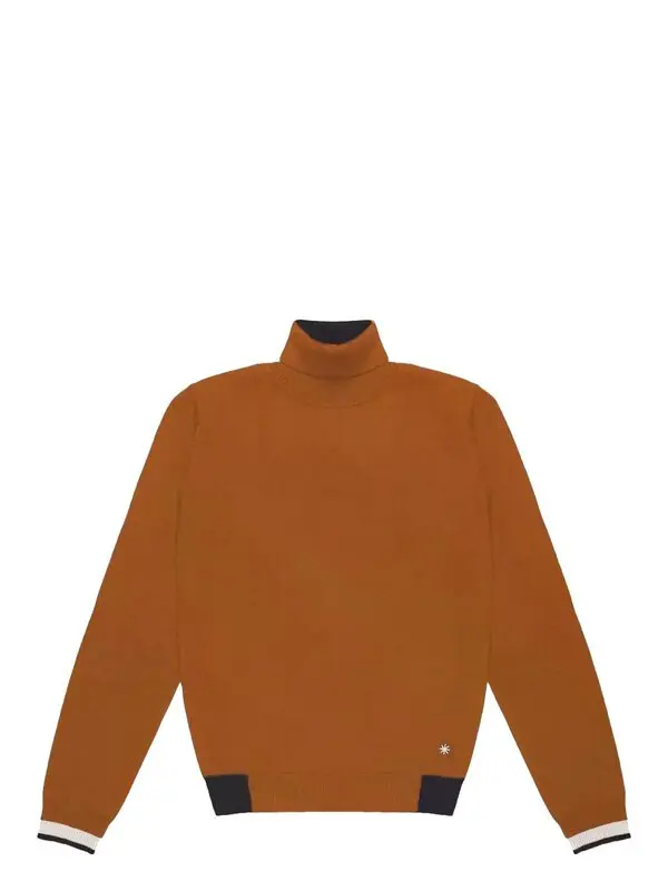 MANUEL RITZ Turtleneck Ribbed-hem Sweater - Brown