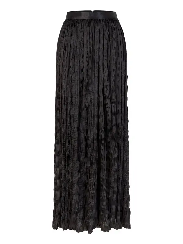 HEIRLOME Emma Pleated Maxi Skirt - Black
