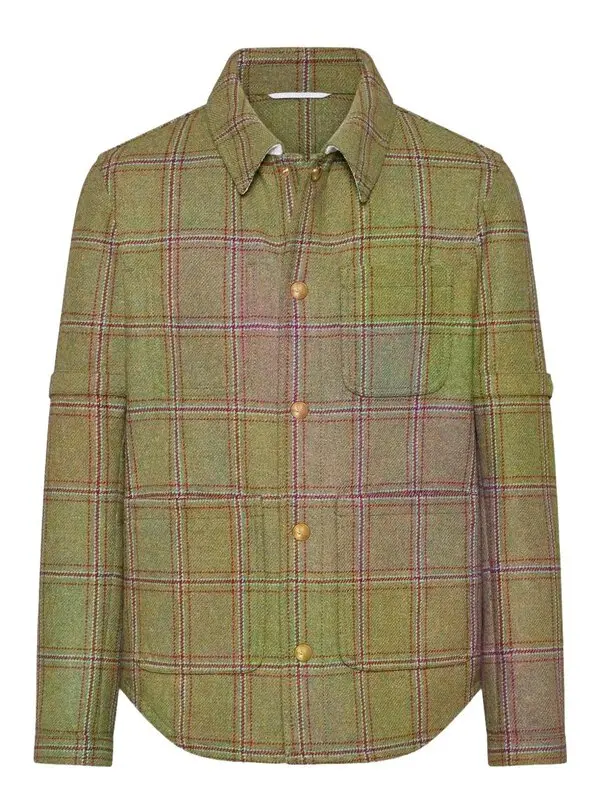 Thom Browne Checked Wool Jacket - Green