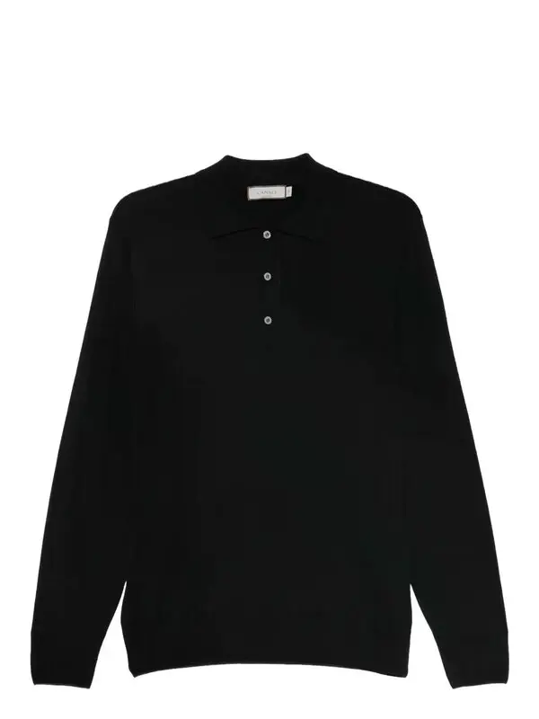 Canali Long-sleeve Polo Shirt - Black