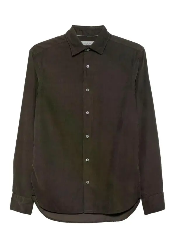 Canali Corduroy Long-sleeve Shirt - Brown