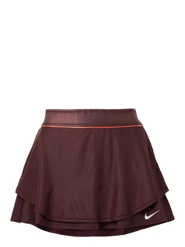 Nike Court Slam Layered Ribbed Dri-fit Tennis Skirt - Burgundy