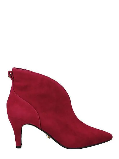 Carvela Flute Suede Heeled Ankle Boots - Red