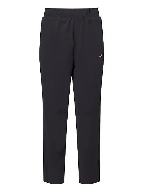GYMSHARK Tapered Cropped Woven Trousers - Black