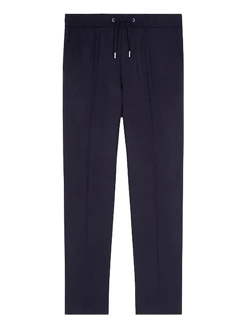 The Kooples Tapered-leg Wool Trousers - Navy