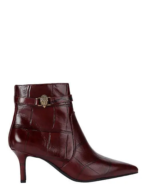 Kurt Geiger Kensington Leather Heeled Ankle Boots - Wine