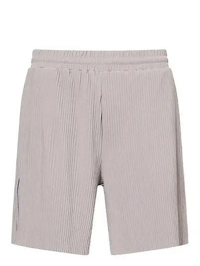 BELIER Logo-plaque Pleated Stretch-woven Shorts - Grey
