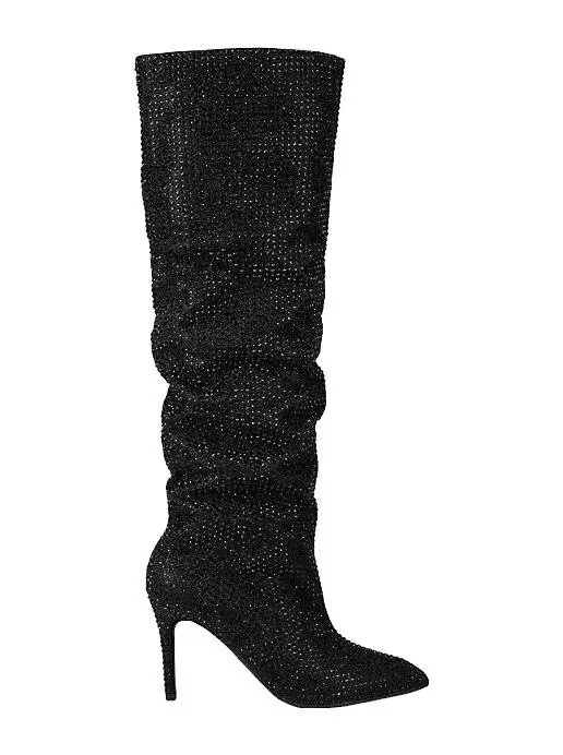Carvela Amore Crystal-embellished Knee-high Boots - Black
