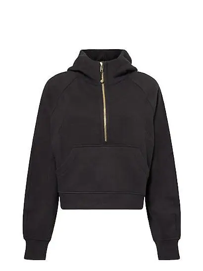 Lululemon Scuba Oversized Half-zip Cotton-blend Hoody - Black Gold