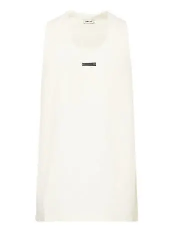 Fear Of God Logo-patch Sleeveless Wool Blend Tank Top - Bone