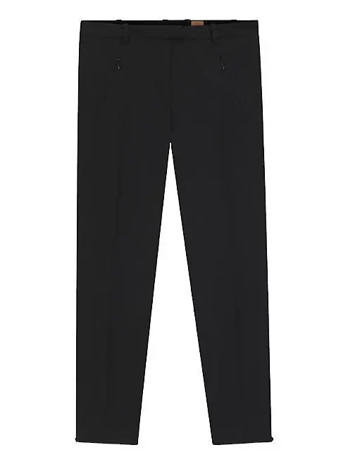 BOSS Cropped Slim-fit Trousers - Black