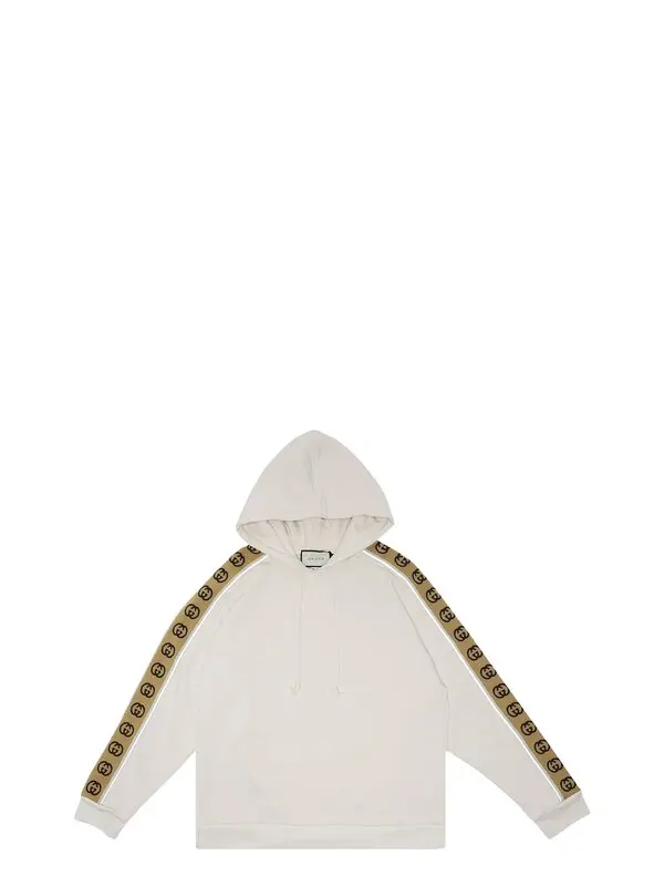 Gucci Popover Hoodie With Tape Detail - Tan