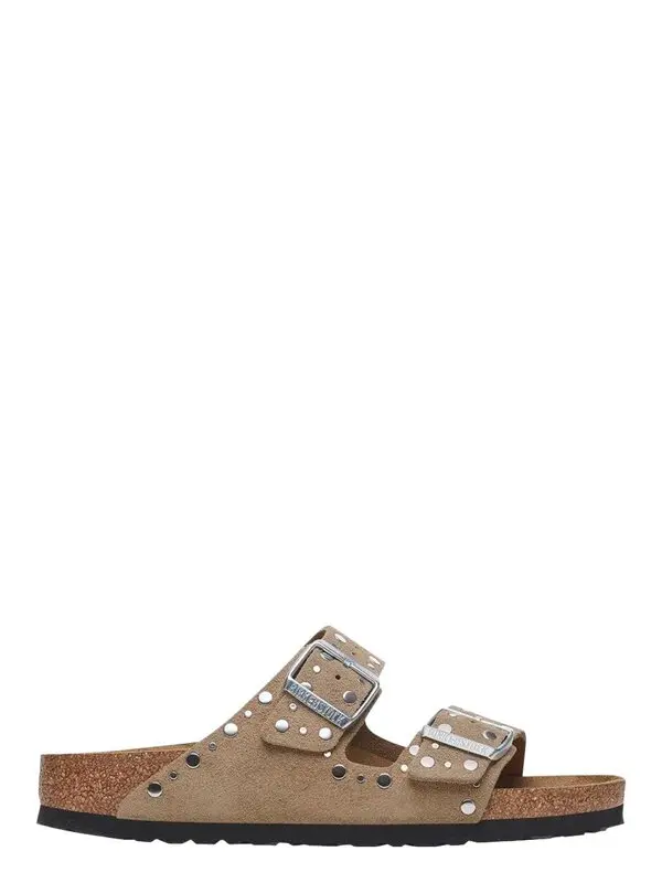 BIRKENSTOCK Arizona Rivet Suede Narrow Sandals - Grey