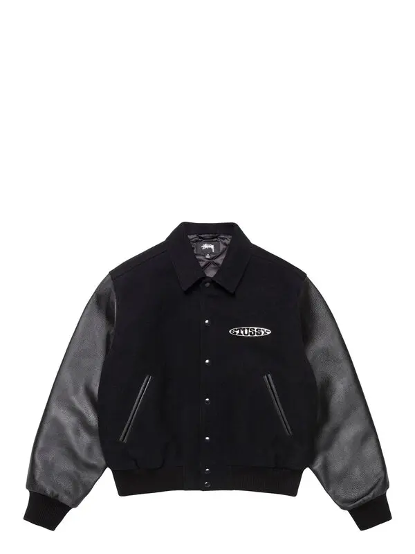 StÜssy Globe Varsity Jacket - Black
