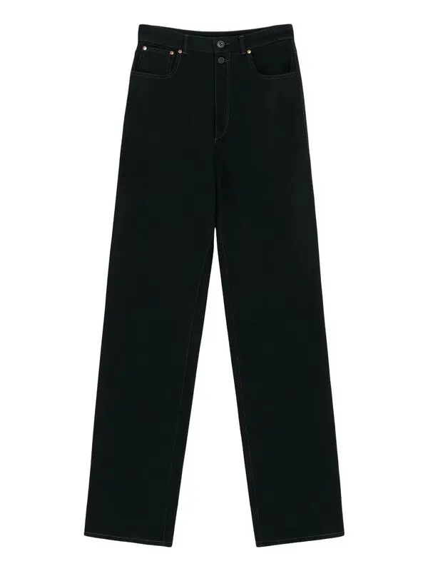 LEMAIRE High-waisted Straight Leg Trousers - Black