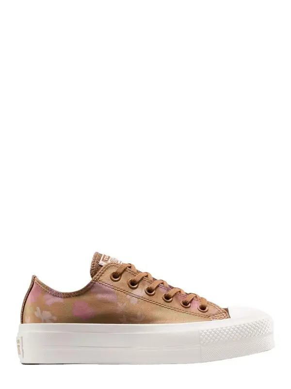 CONVERSE Chuck Taylor All Star Lift Platform Low 'floral Satin - Tan