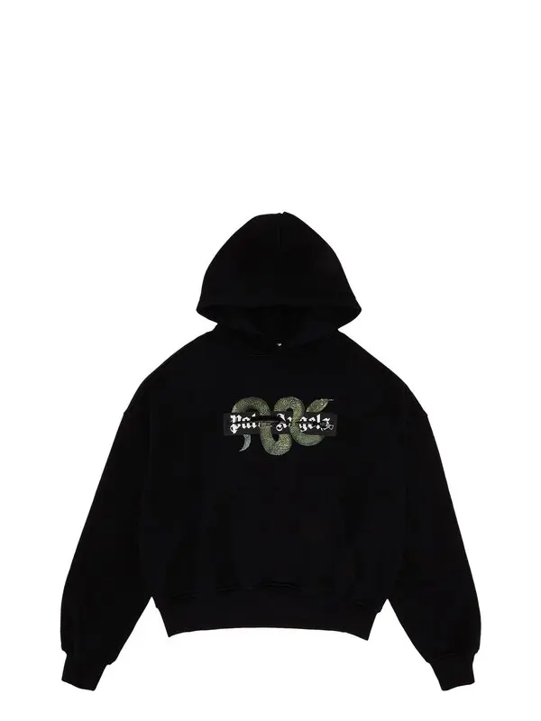 Palm Angels Snake Zip Hoodie - Black