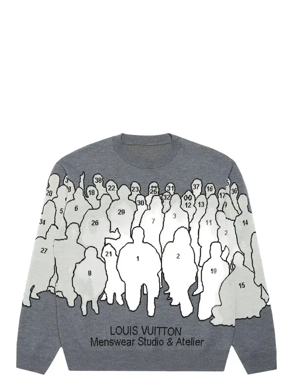 LOUIS VUITTON Studio Jacquard Crewneck Sweater - Grey