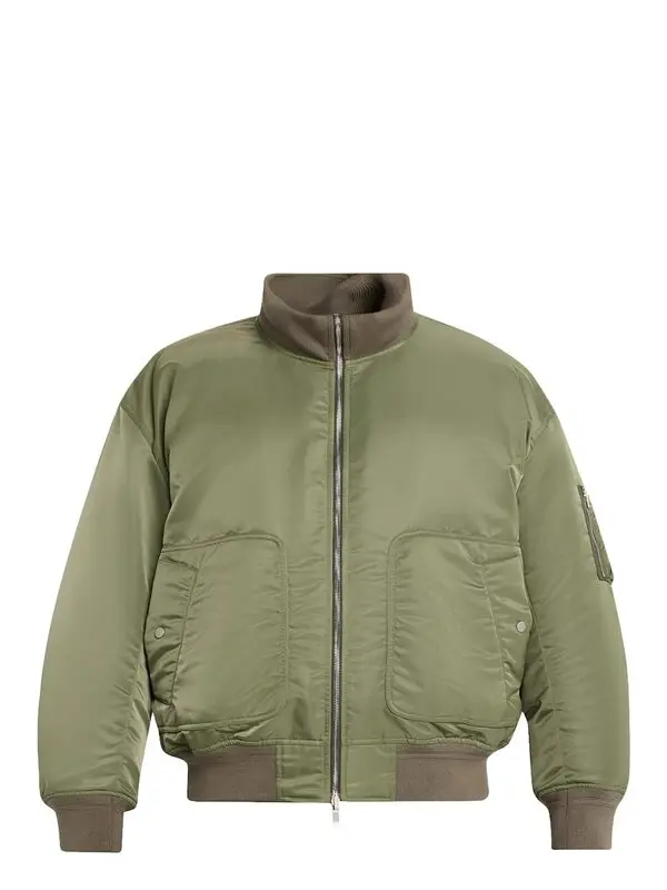 MORDECAI Nylon Double-zip Layer Bomber Jacket - Army Green