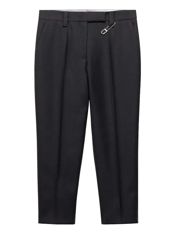 Prada Wool Gabardine Cropped Trousers - Antracite