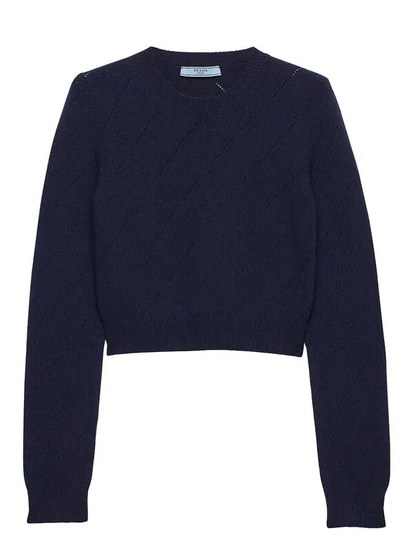 Prada Cashmere Crewneck Sweater - Bleu