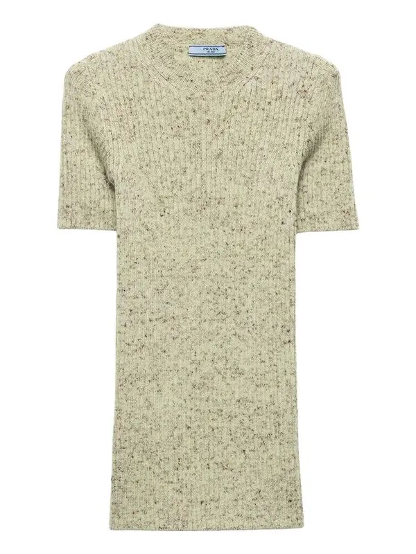 Prada Wool And Linen Short-sleeve Sweater - Linfa
