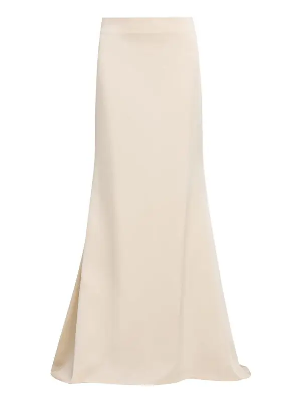Brunello Cucinelli Satin Maxi Trumpet Skirt - Beige