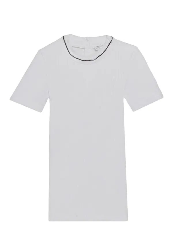 Brunello Cucinelli Monili Cotton Stretch T-shirt - White