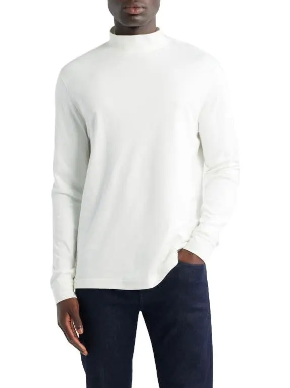 Scott Barber Pima Cotton Interlock Mock Neck Top - White