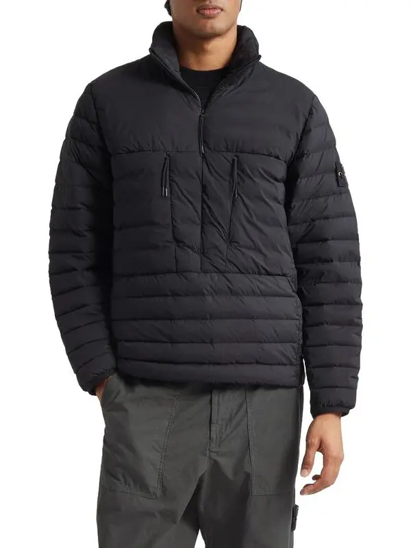 Stone Island Half-zip Down Jacket - Black