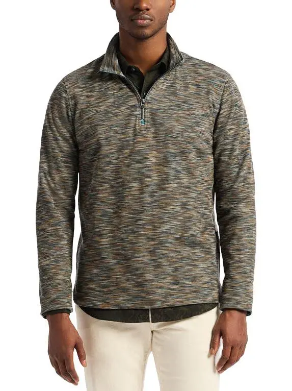Robert Graham Matson Space Dye Quarter Zip Top - Seafoam