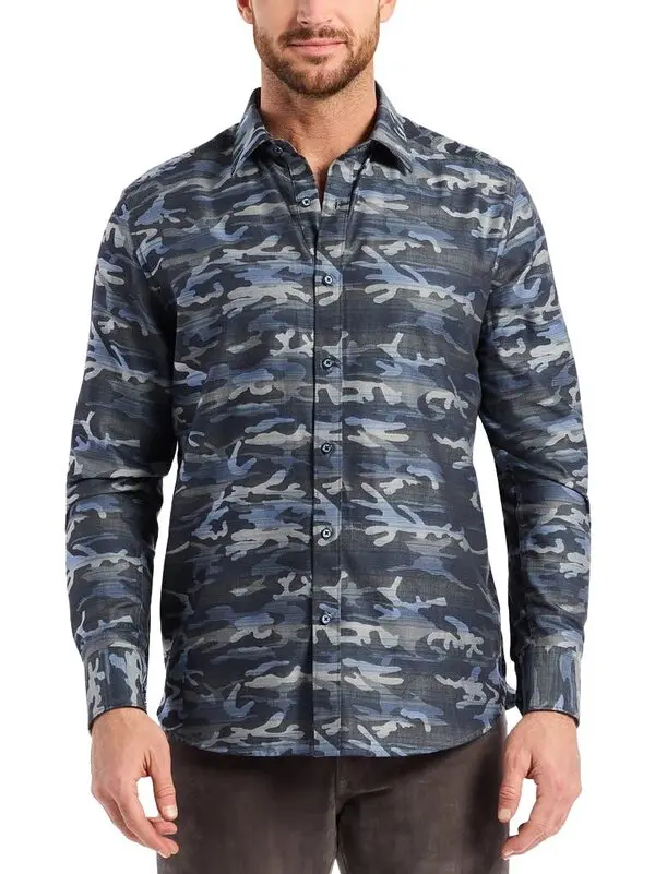Robert Graham Harrington Camouflage Button-up Shirt - Navy