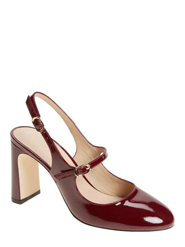 STUART WEITZMAN Babette Mary Jane Slingback 85 - Rosewood