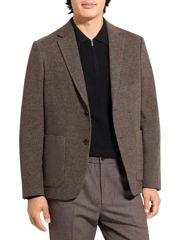 Theory Textured Knit Twill Sport Coat - Brownwood Multi